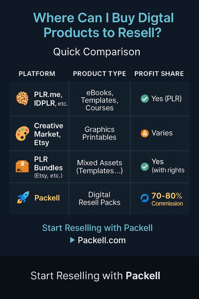 Where Can I Buy Digital Products To Resell – Packell